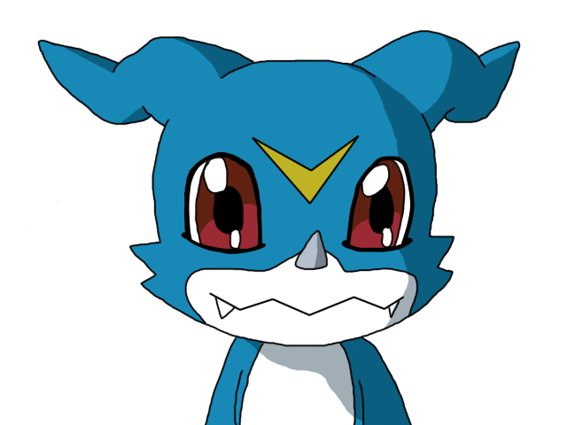 Veemon and Gumdramon by Shiromon